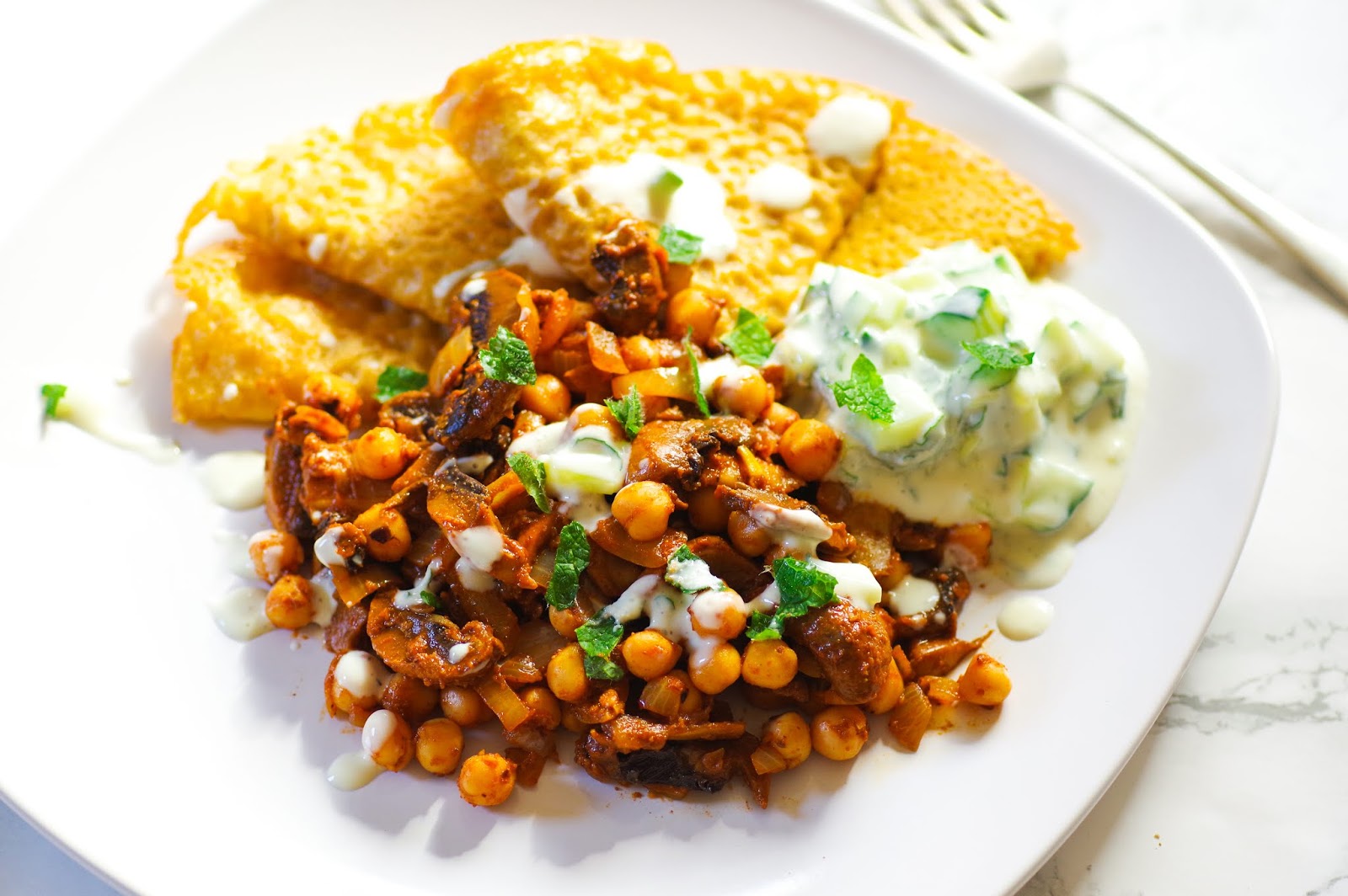 Chickpea Crepes with Masala Mushrooms |Euphoric Vegan