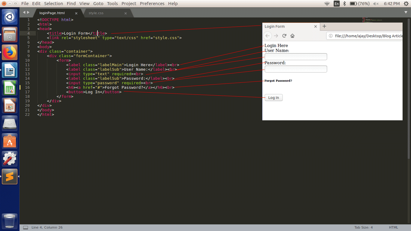 How to create a Login Form using HTML and CSS? - MTH Schools