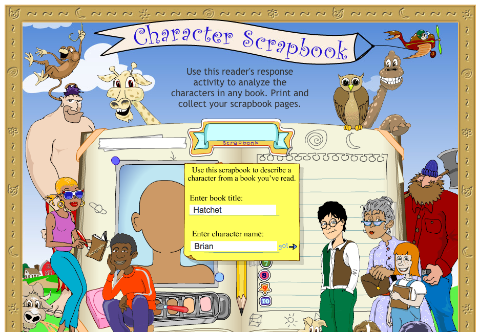 Character Scrapbook Helps Students Analyze Stories - Classwork