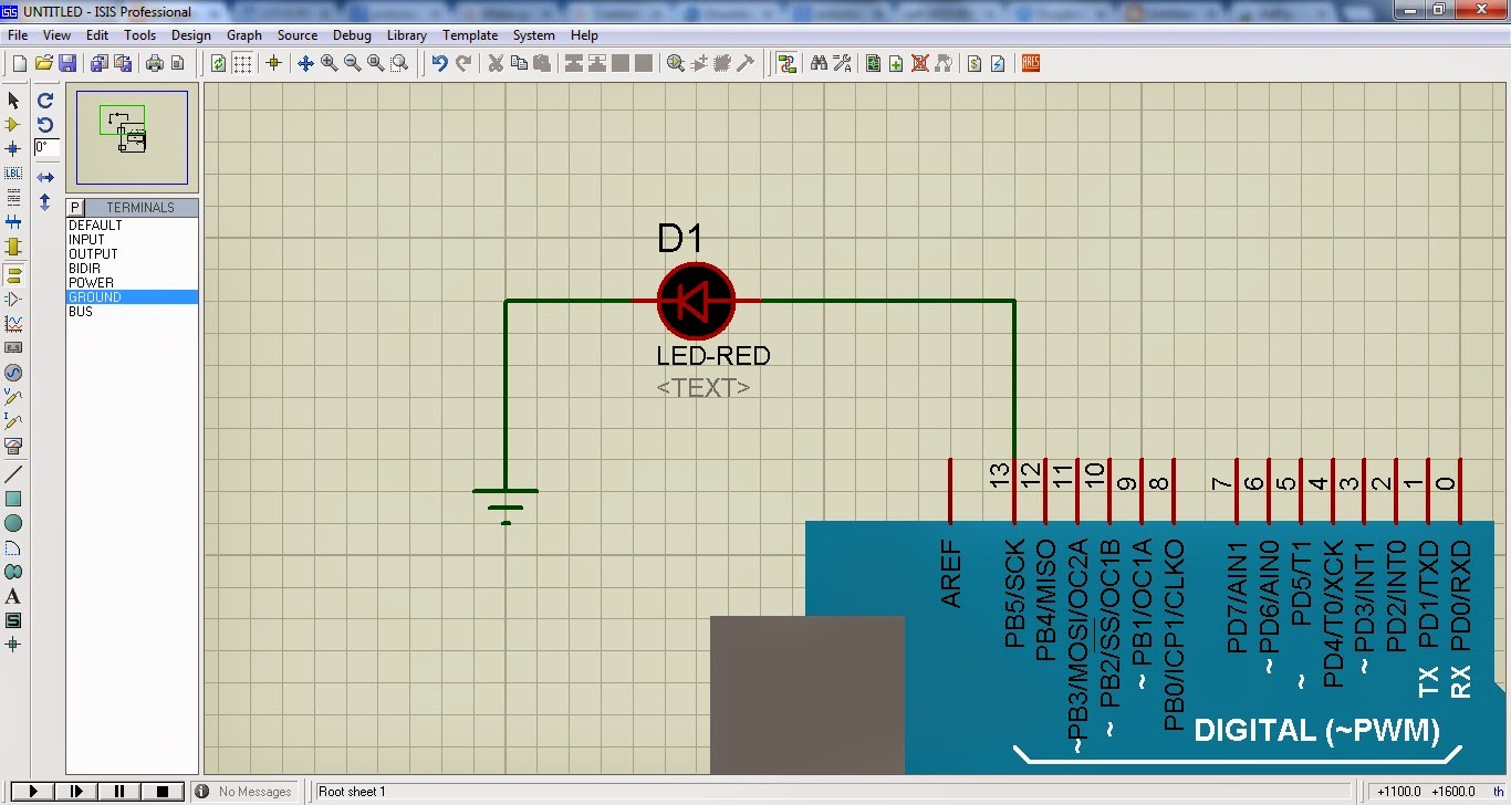 Simulasi Arduino dengan Proteus ISIS - Electronics Mention