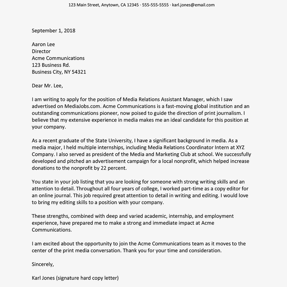 Job Application Letter Examples For Students Cover Letter Format Job Application Letter Examples For Students Cover Letter Format