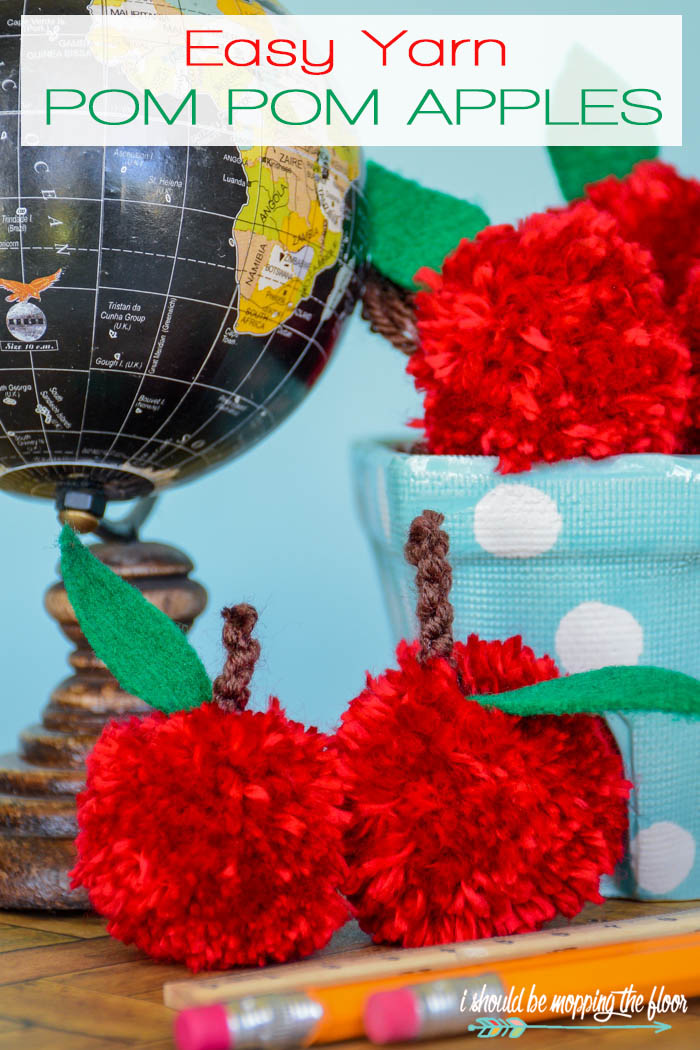 How To Make A Pom Pom Apple | i should be mopping the floor
