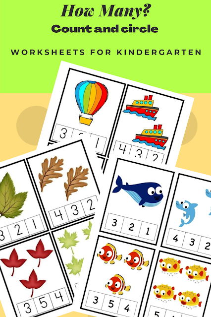 Count and Circle ,Counting Worksheets for preschool & Kindergarten, PDF ...