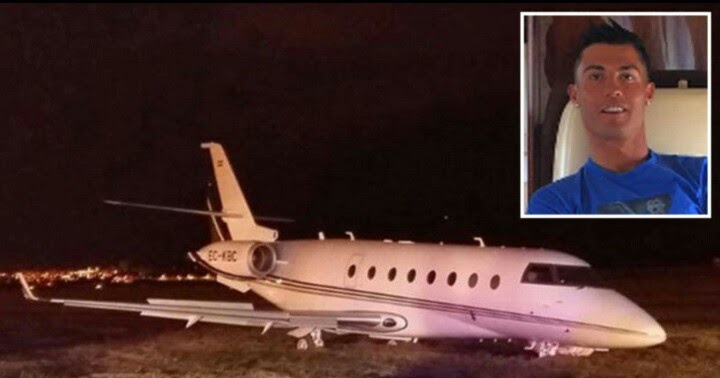 PHOTOS: Christiano Ronaldo's private jet has crash landed