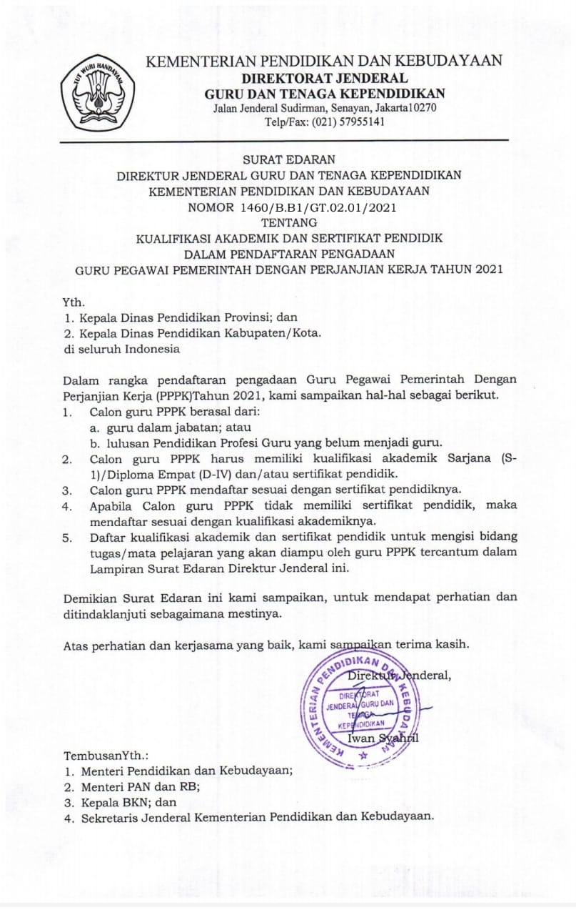 Se Dirjen Gtk Tentang Kualifikasi Akademik Dan Sertifikat Pendidik