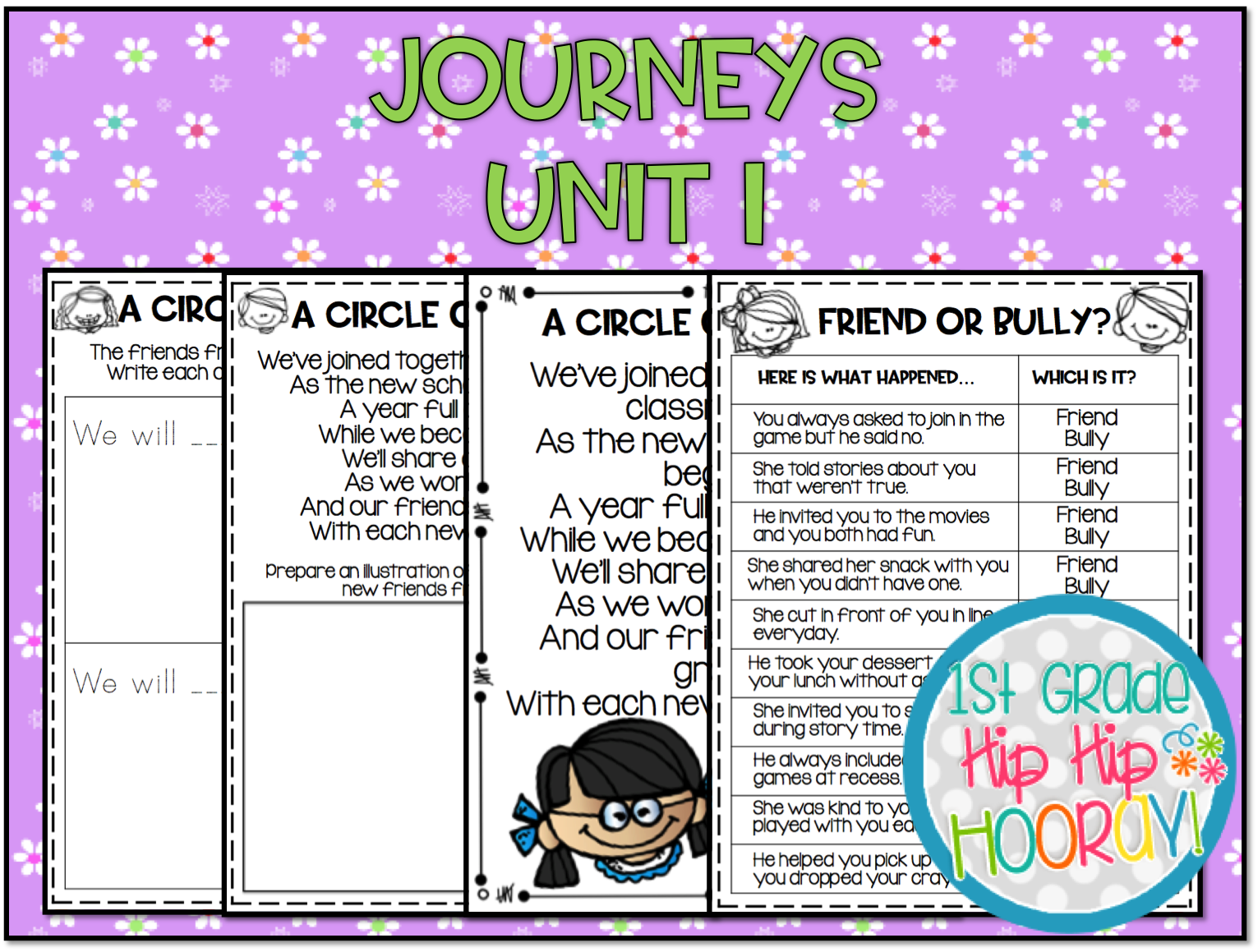 1st Grade Hip Hip Hooray!: Journeys Common Core Unit One