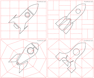 Four grid: Free printable Rocket grid line drawing worksheet/activity ...