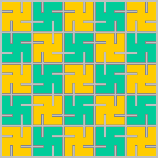 Fun math art (pictures) - benice equation: Swastika Tiling