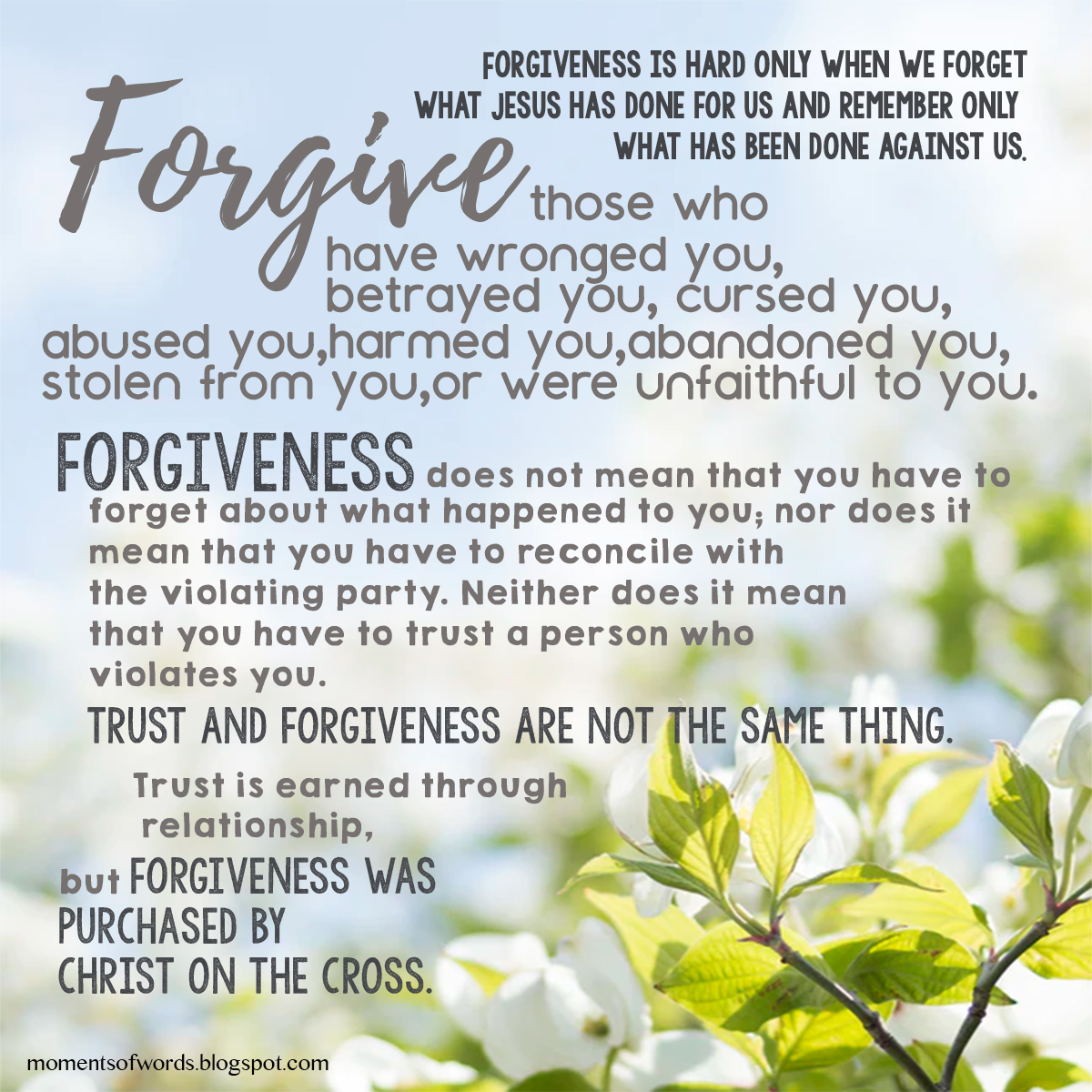 Good Friday: The Power of Forgiveness | Moments of words