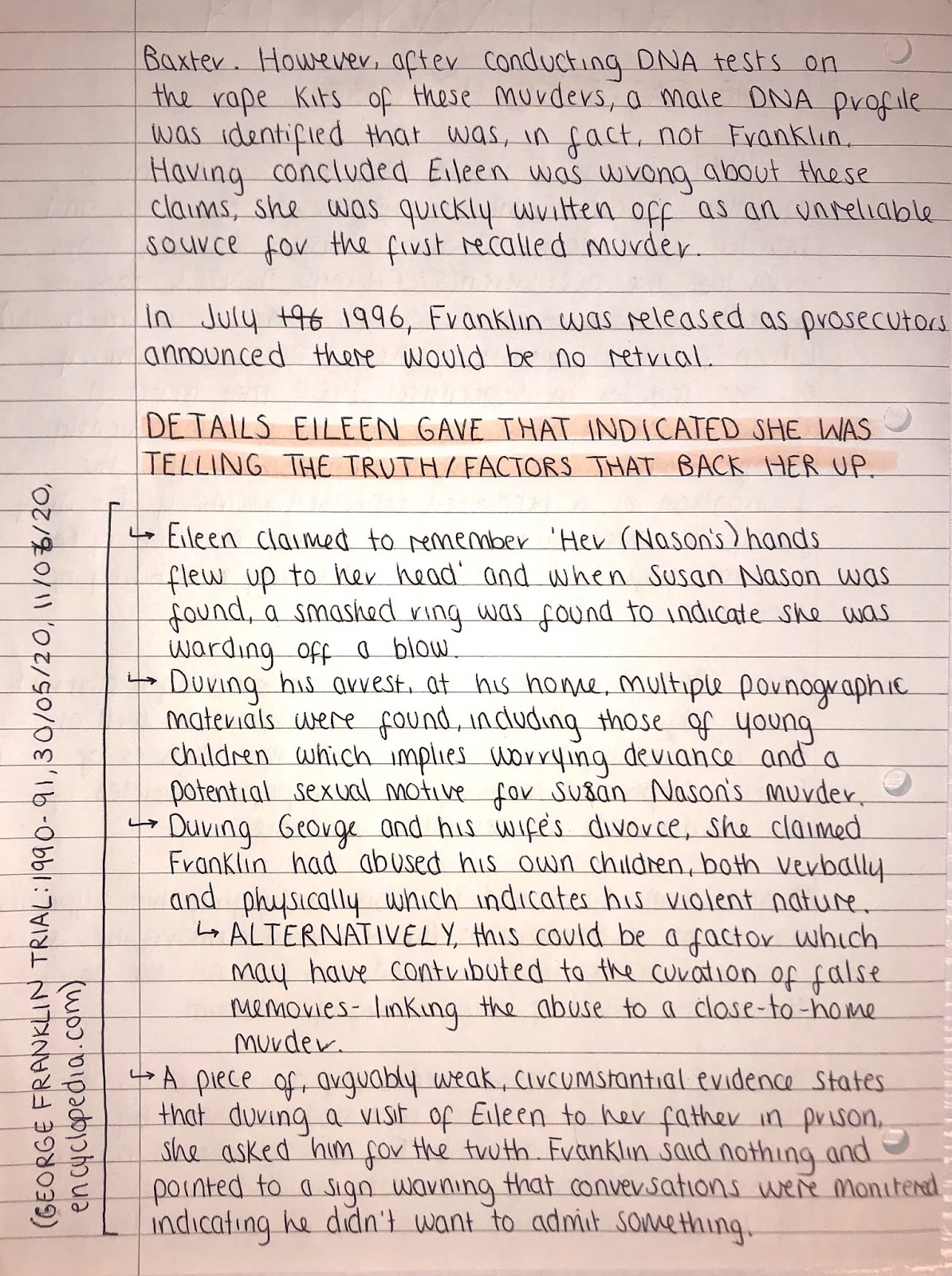 Case Study- George Franklin: Cold murderer or a Figment of a Memory?