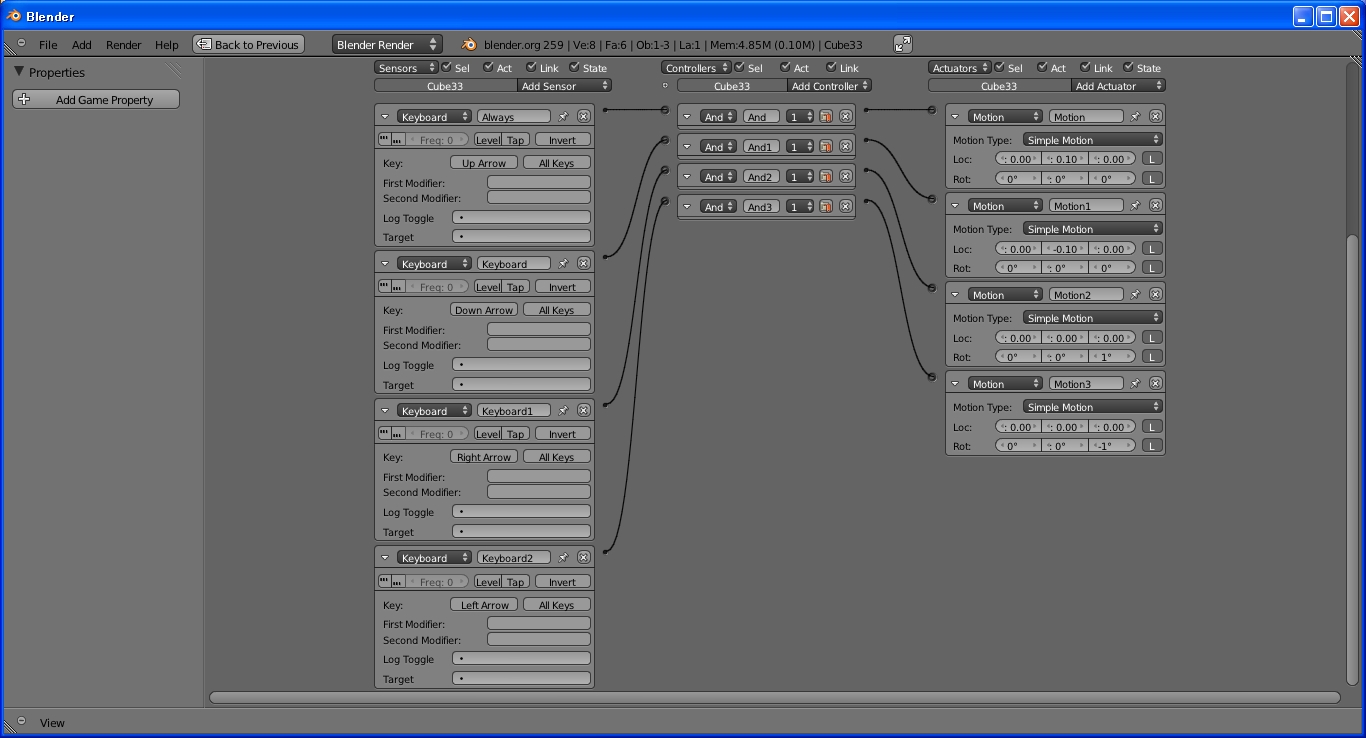 Ozlog: Blender:Game Engine: TutorialをBlender2.5以降で実行してみる（その3）