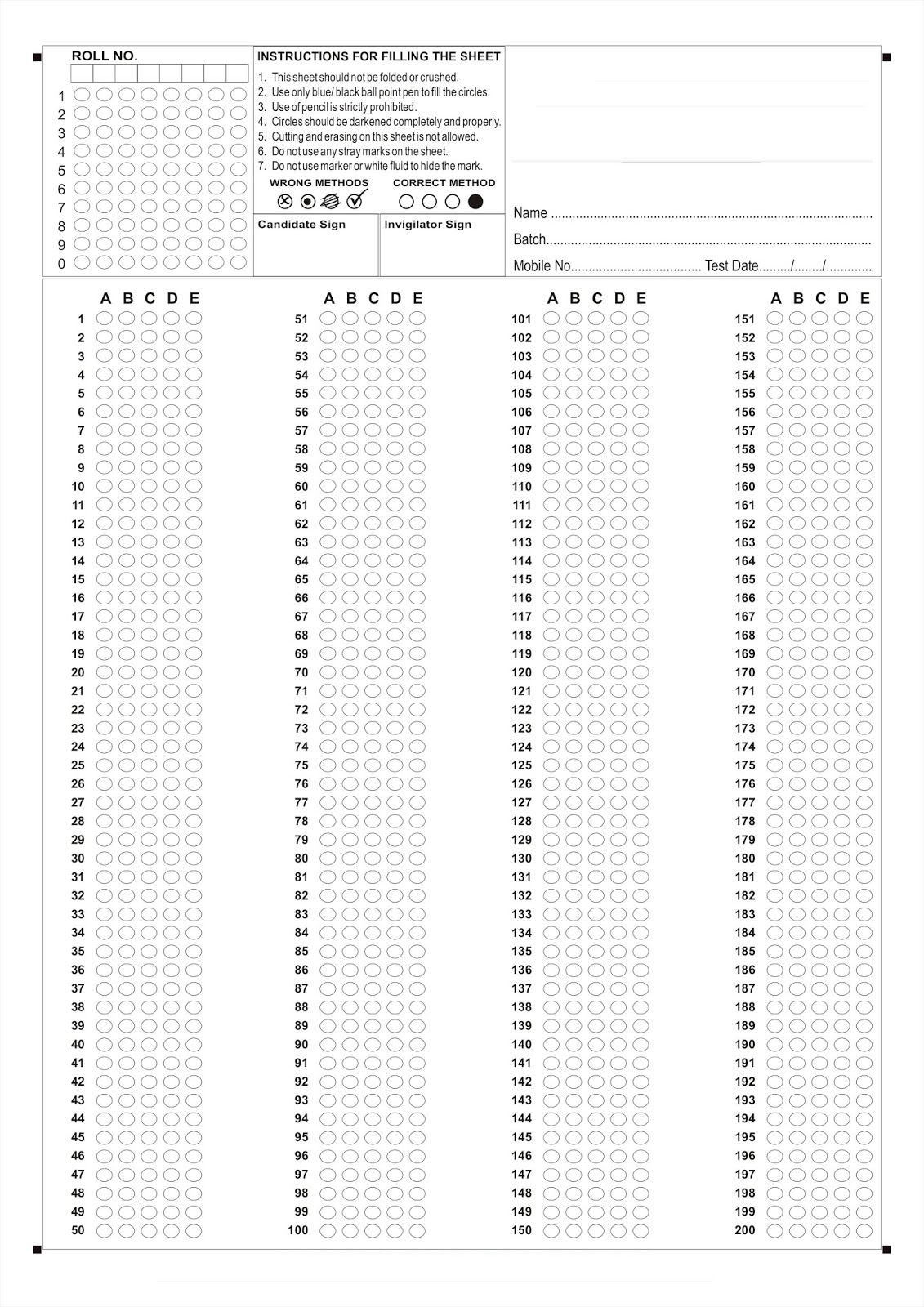 Study Online Network: Instructions for exams