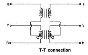 The T-T connection for 3-Phase Transformer