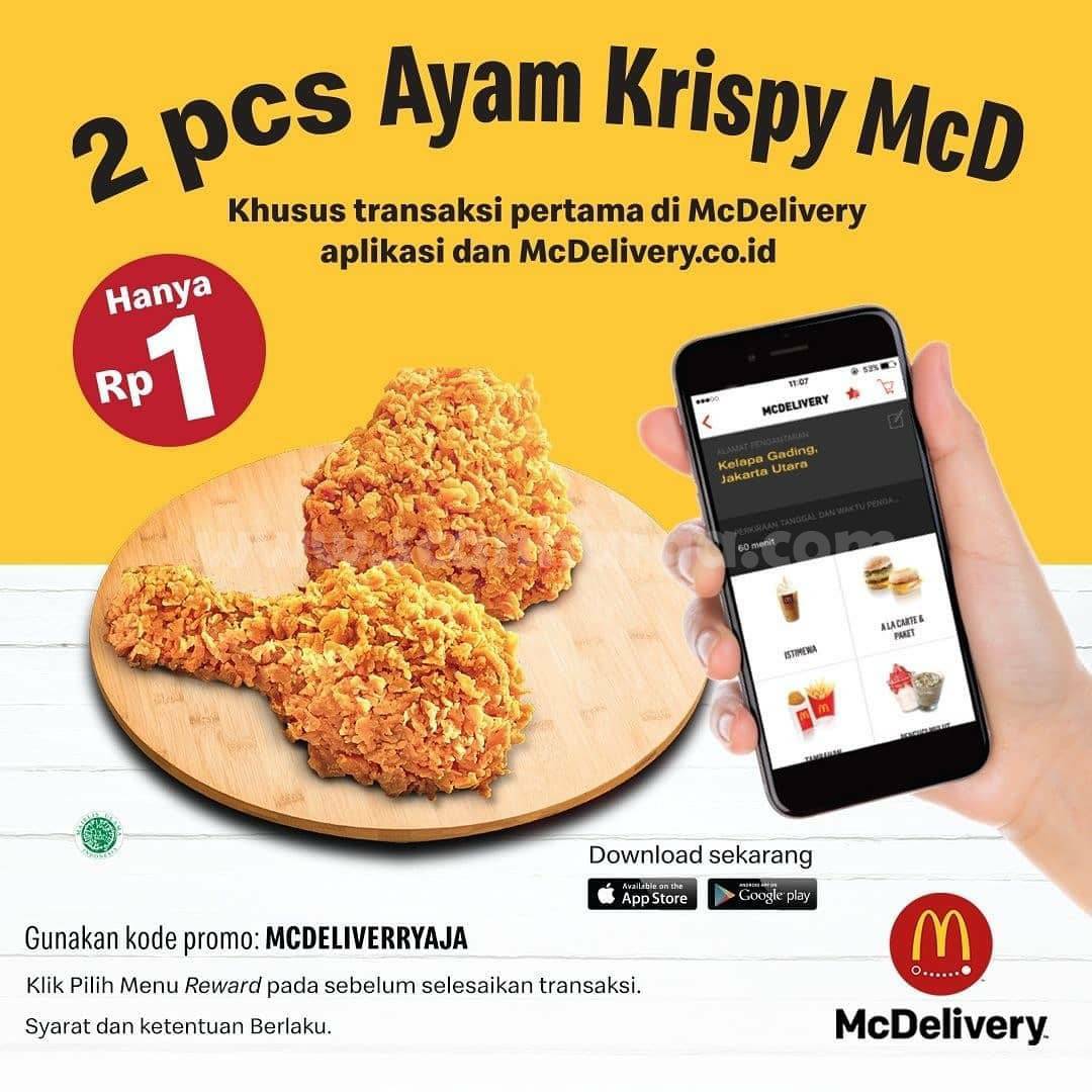 McDonalds Promo 2 Pcs Ayam Krispy McD! Harga hanya Rp 1 - scanharga