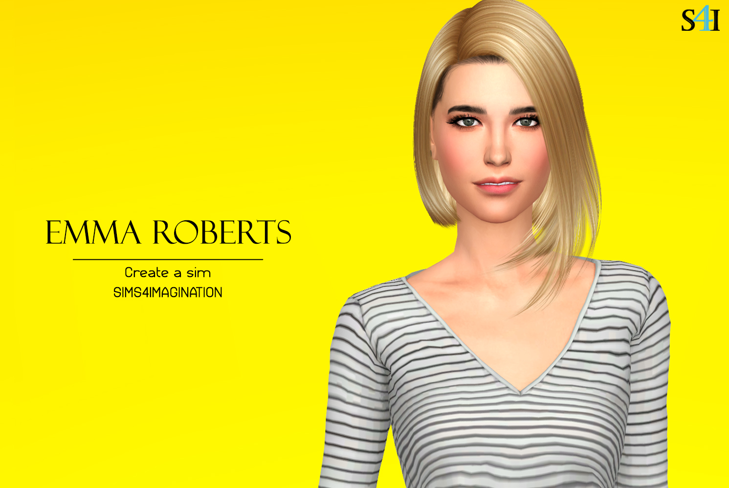 Sims 4 CAS: Emma Roberts - Imagination Sims 4 CAS