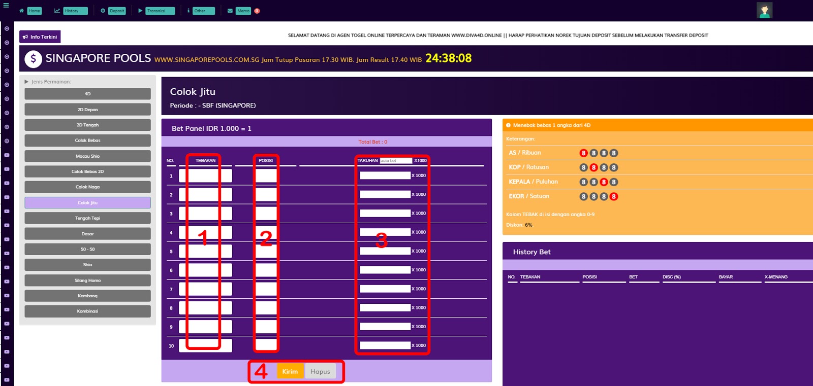 Panduan Pasang Colok Jitu Togel DIVA4D Togel Online | Situs Togel ...