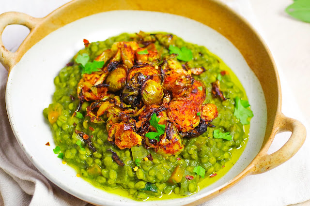 Chestnut Pesto Pearl Barley with Maple Miso Sprouts |Euphoric Vegan