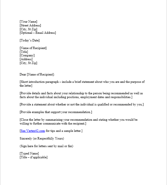 Reference Letter Template Sample ~ Resume Letter