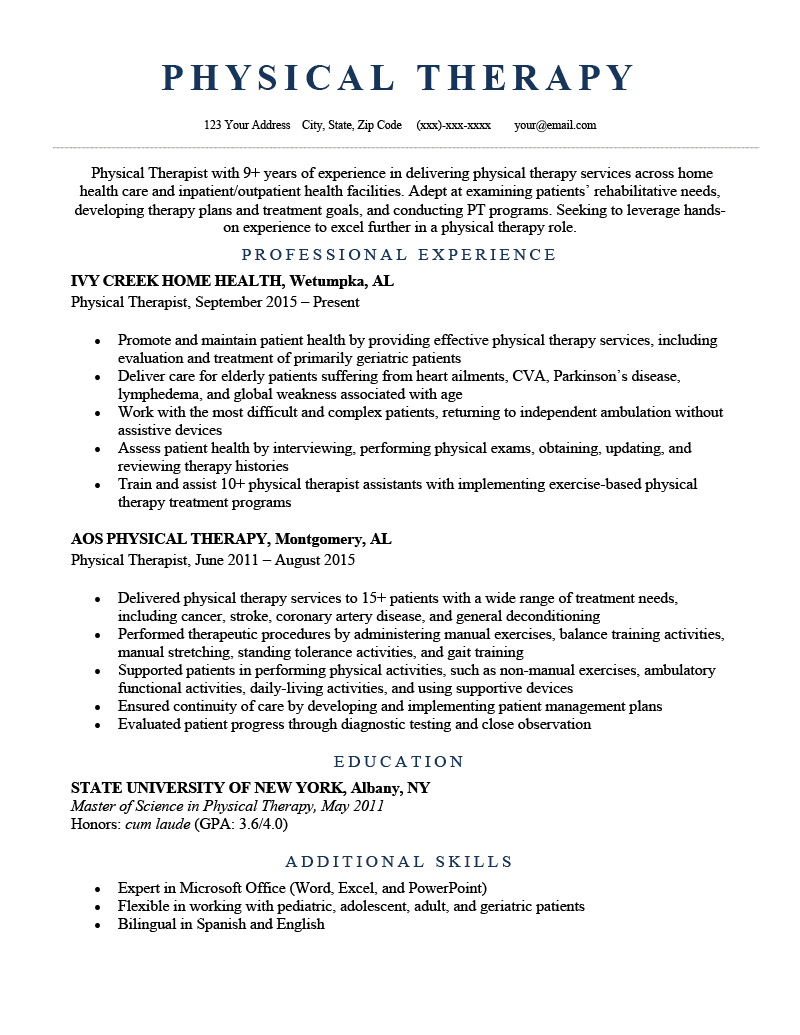 Sample Pta Resume ~ Resume Letter