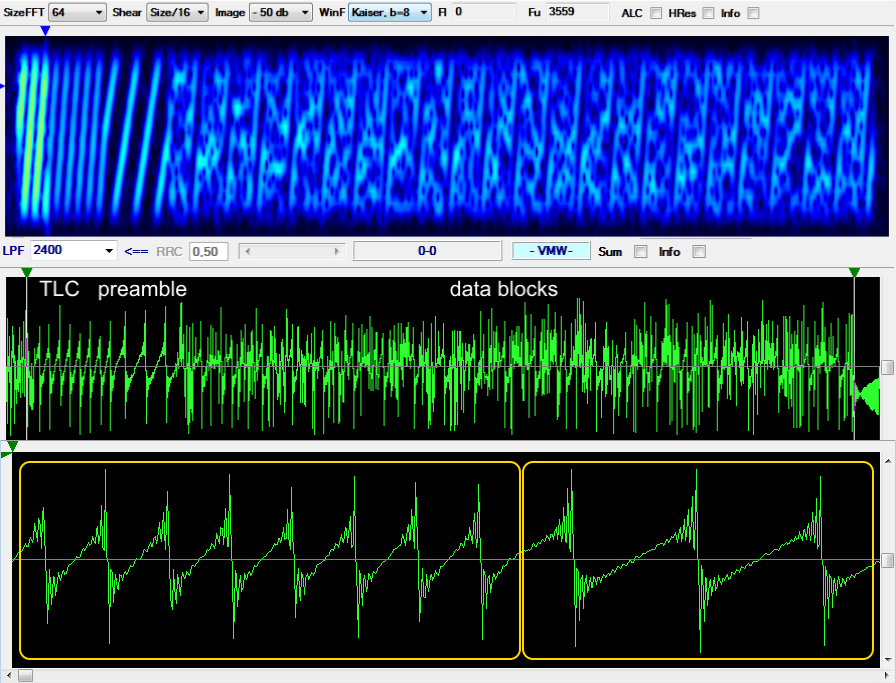 A not easily classifiable burst waveform | diario SWL I-56578 Antonio