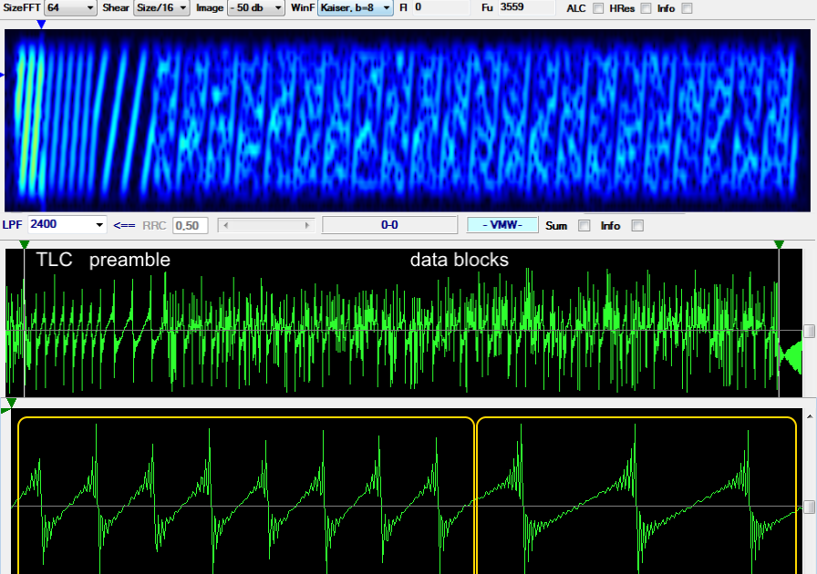 A not easily classifiable burst waveform | diario SWL I-56578 Antonio