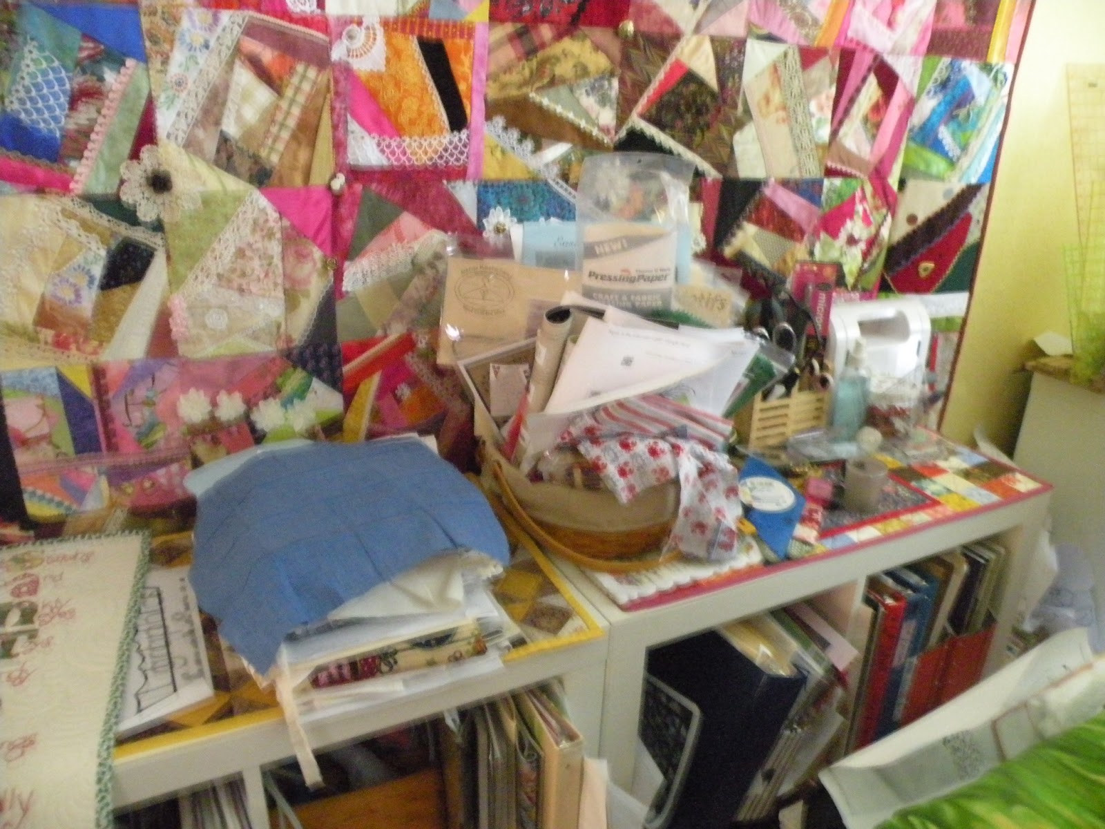 Quilting Fiesta: My messy sewing space and a prize