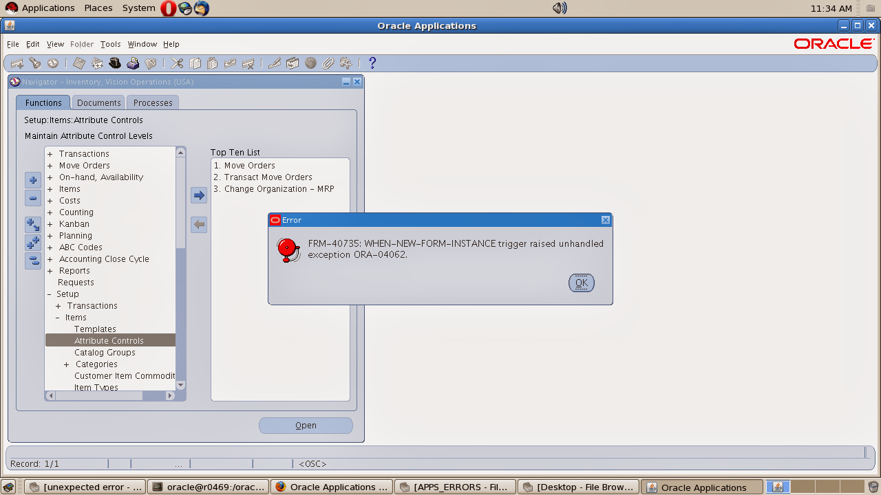 Sujeet Apps Dba Frm 40735 When New Form Instance Trigger Raised Unhandal Exception Ora 04062
