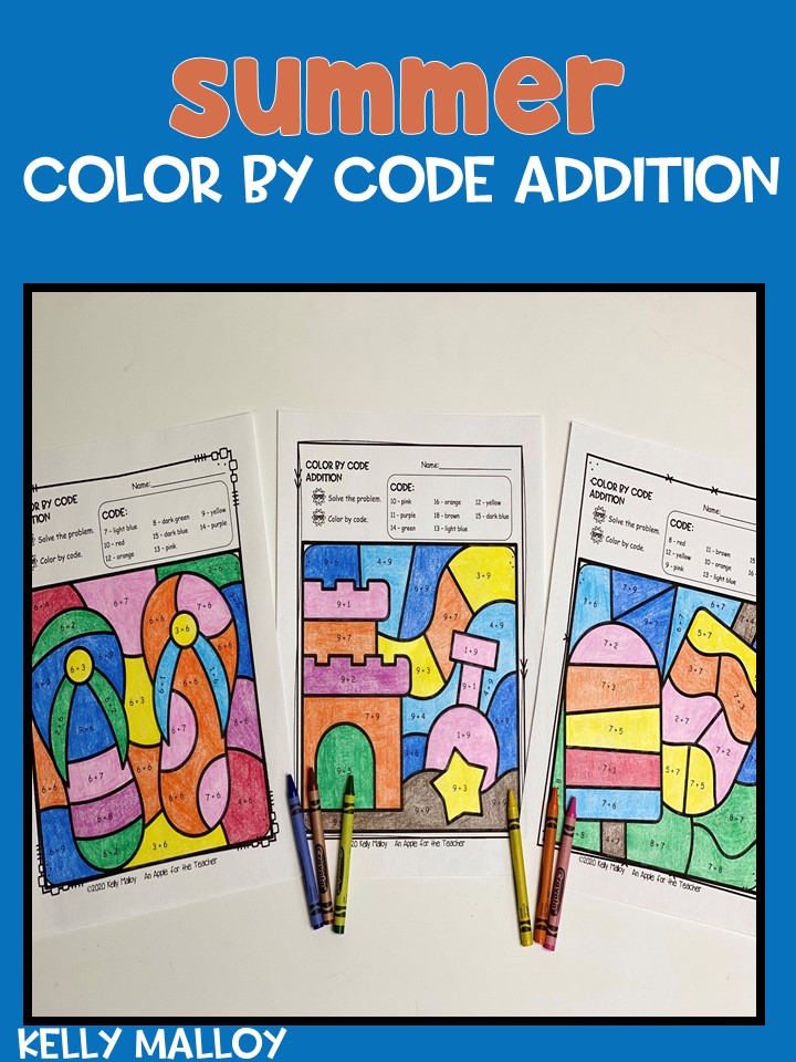 An Apple For The Teacher: Summer Color By Number