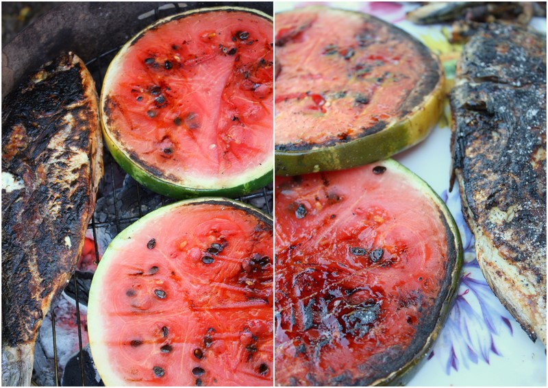 Citrina ir bulvė: Kepta ant grotelių. Žuvis, žuvelės ir arbūzas