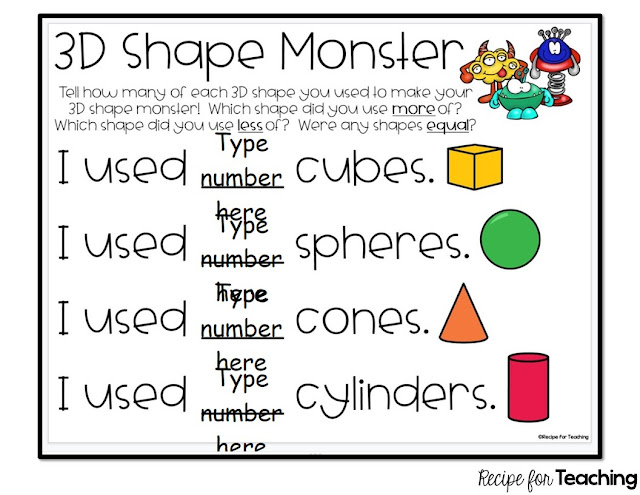 3D Shape Monster - Recipe for Teaching