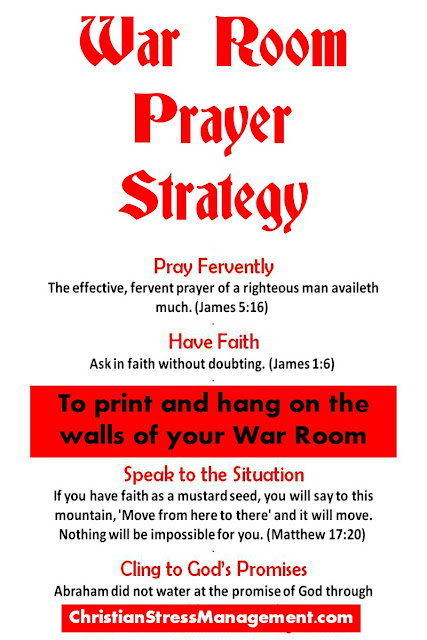 Christian Stress Management: War Room Prayer Strategy Printable