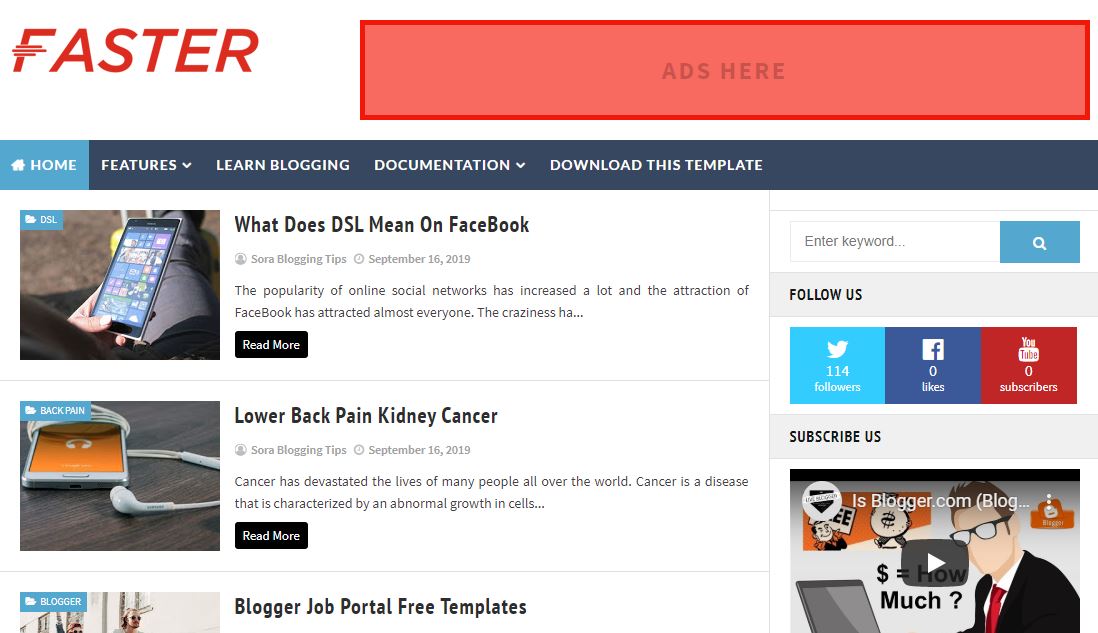 Premium Free Blogger Templates | Templatesyard - Faster Fast Loading ...