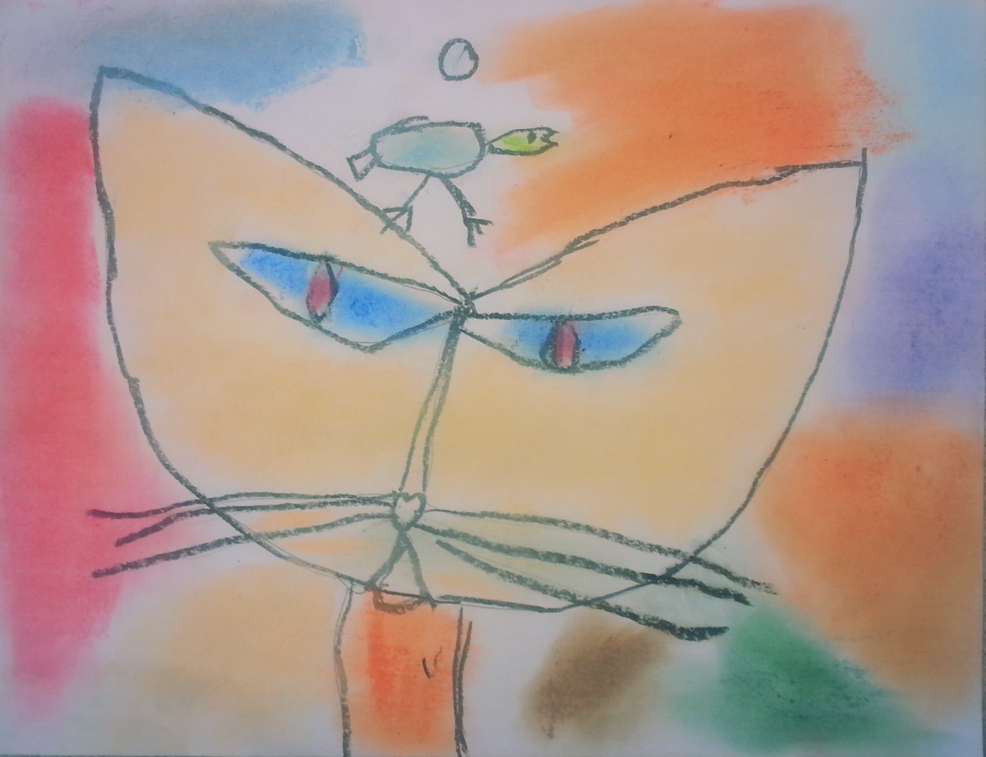 a faithful attempt: Paul Klee Cat in chalk pastel