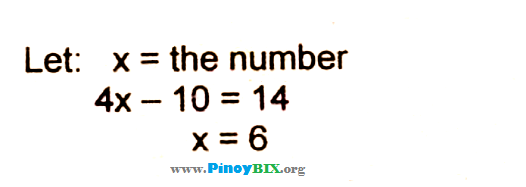 Solution: Ten less than four times a certain number is 14. Determine ...