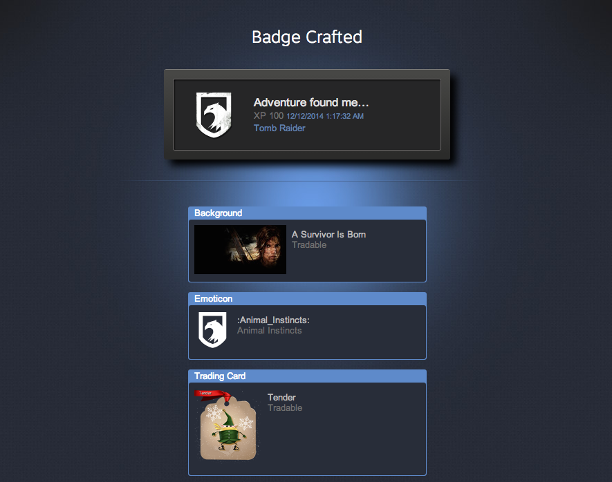 Steam Badges: Tomb Raider Badge