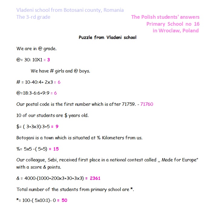 Projekty i programy: MATHS PUZZLES ABOUT US