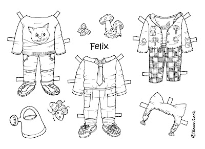 Karen`s Paper Dolls: Felix 1-3 Paper Doll to colour. Felix 1-3 ...