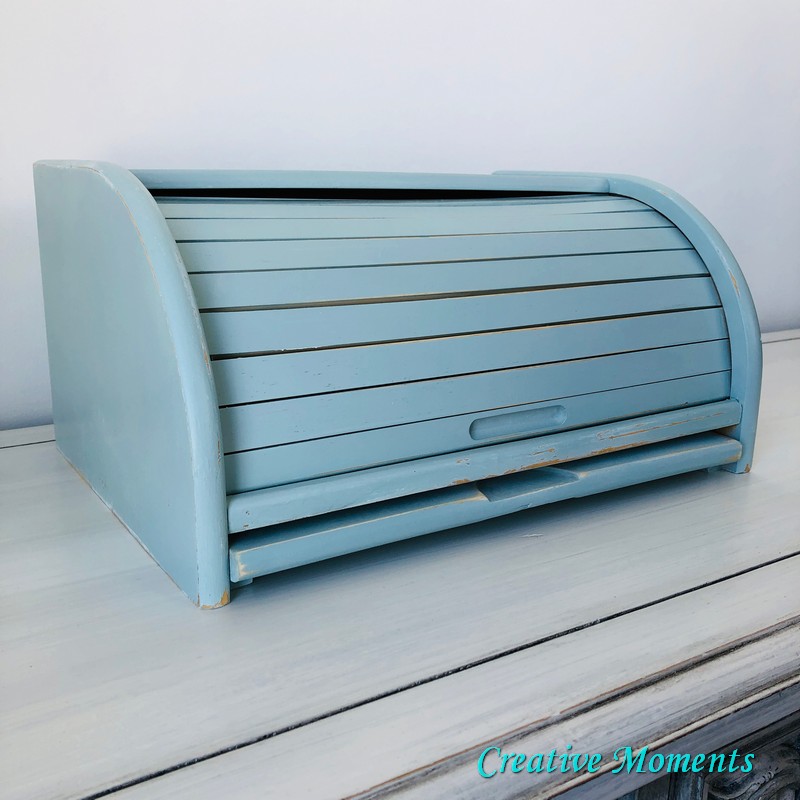 Rustic Serenity Blue Bread Box