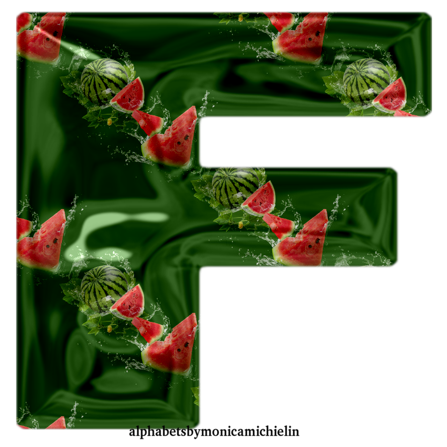 M. Michielin Alphabets: GREEN WATERMELON FRUIT ALPHABET LETTER PNG ...