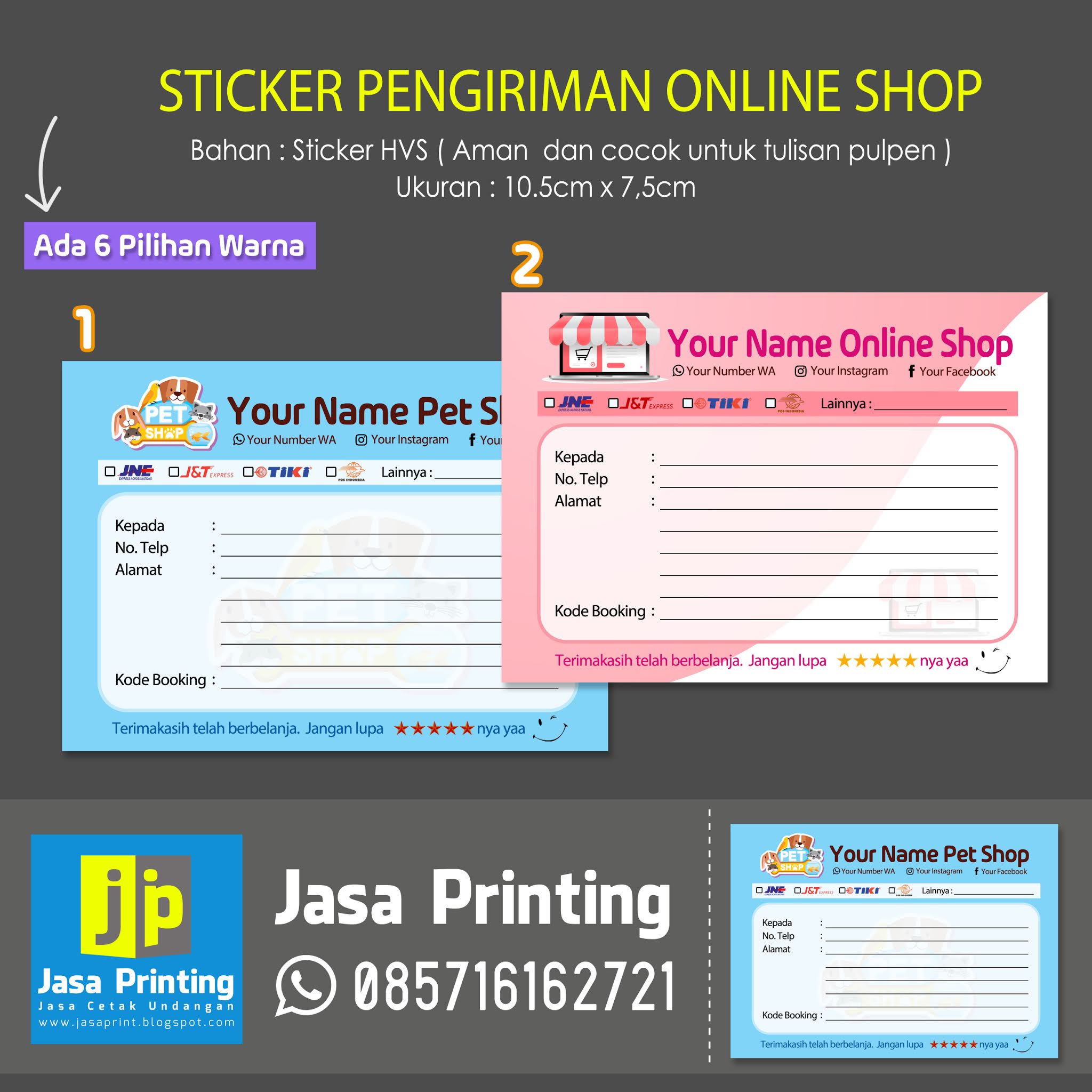 Cetak Sticker Alamat Pengiriman
