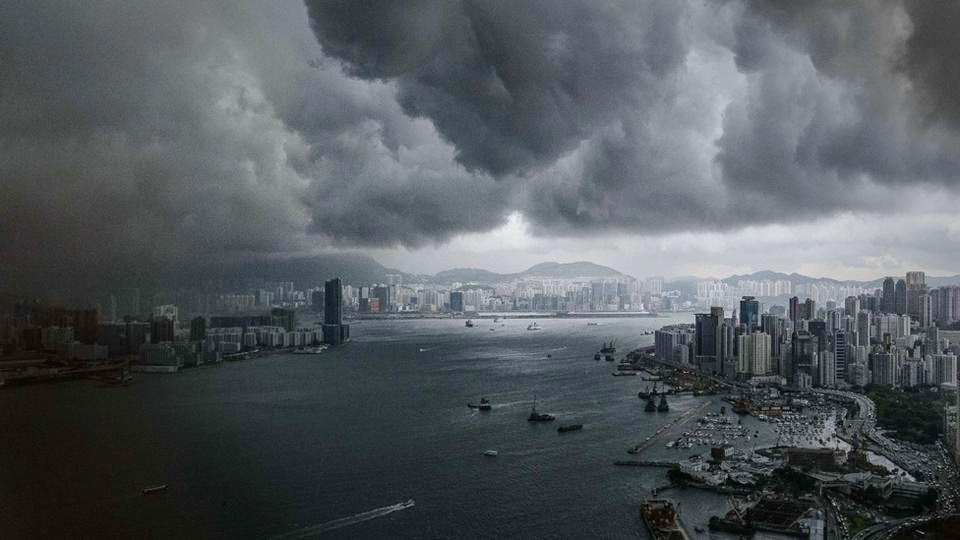 Hurricane Storm Gathering Over Hong Kong