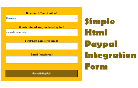 Simple Html Paypal Integration Form