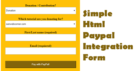 Simple Html Paypal Integration Form