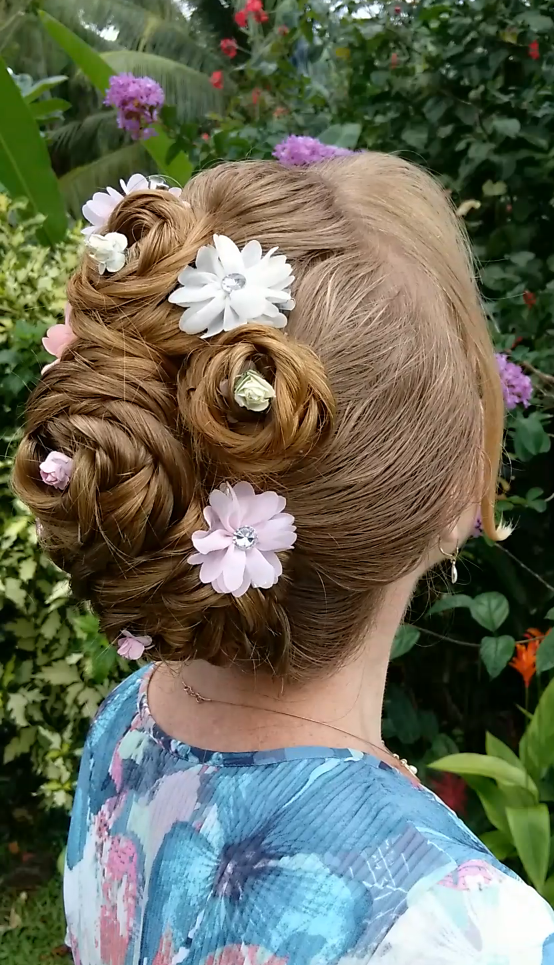 Braids & Hairstyles for Super Long Hair: Flower Updo