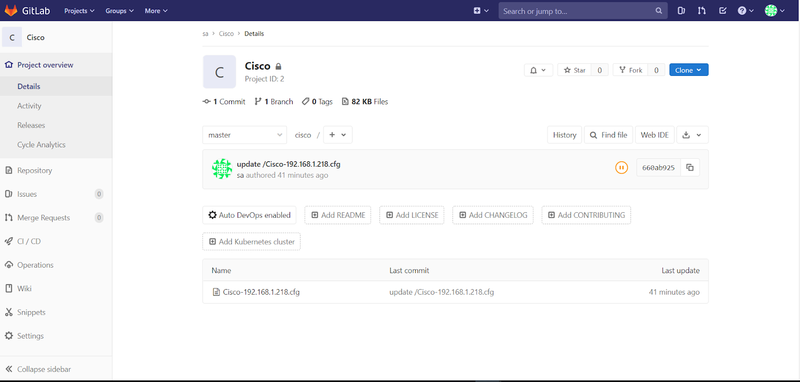 Oxidized - Cấu hình Oxidized backup config network lên gitlab