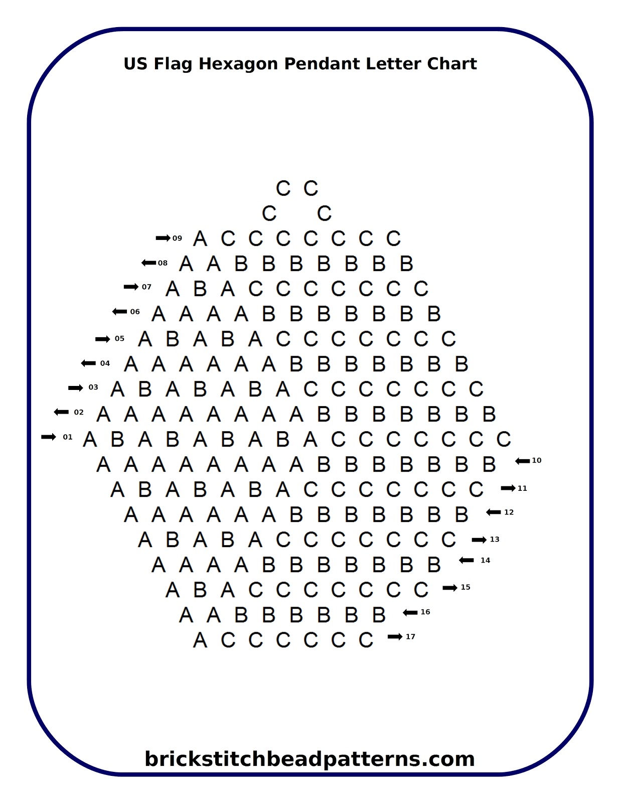 Brick Stitch Bead Patterns Journal: United States Flag Hexagon Pendant ...