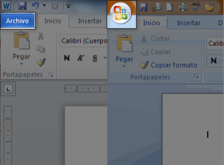 La vista backstage en Word