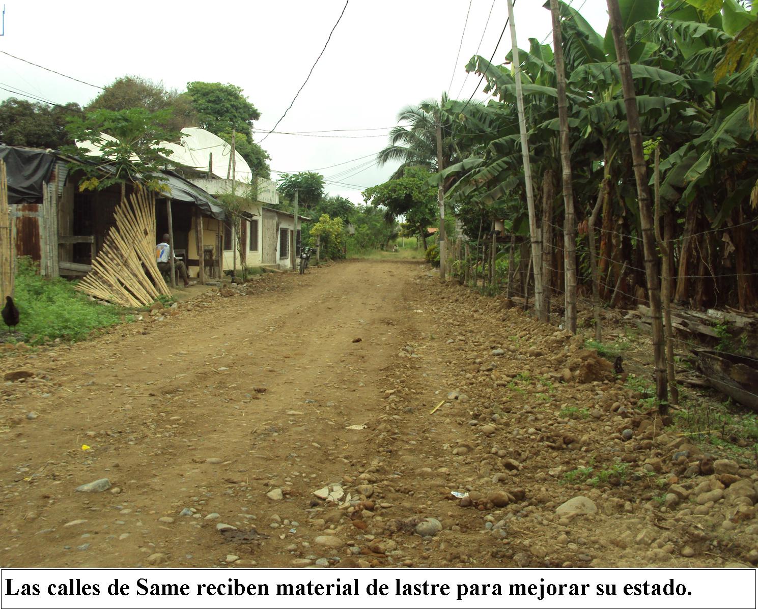 Tonchigüe al día: Ubican material de lastre en varias calles de Same.