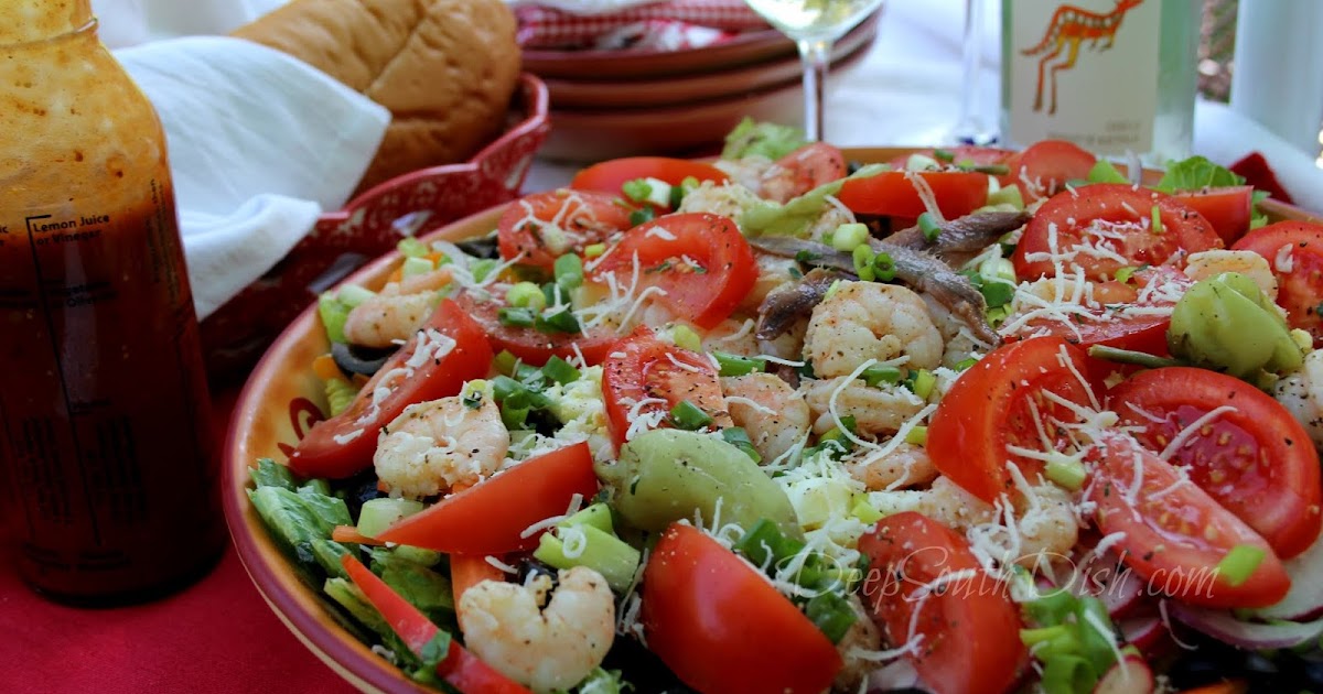 Deep South Dish: Combination Italian-Style Chopped Salad with Shrimp