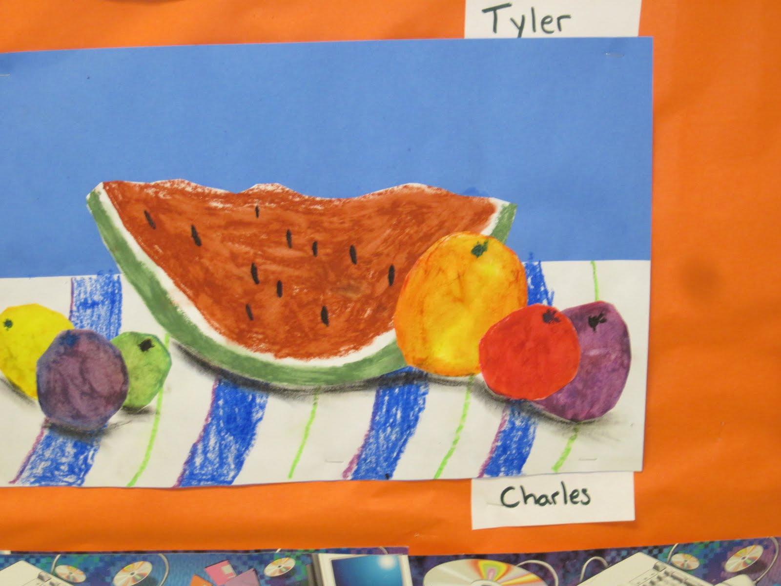 Lines, Dots, and Doodles: Fruit Still Life, 3rd Grade